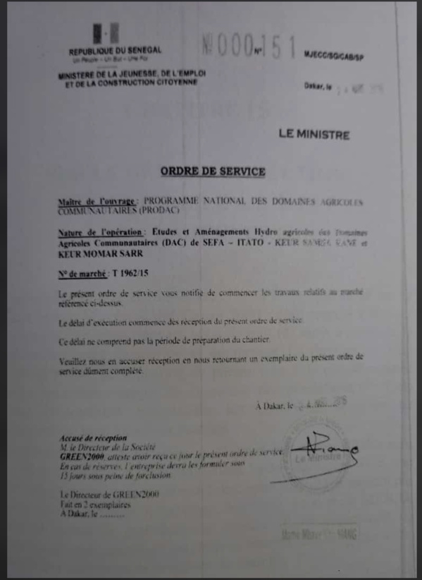 Affaire PRODAC: Birahim Seck entre dans la danse et publie l'Ordre de ...