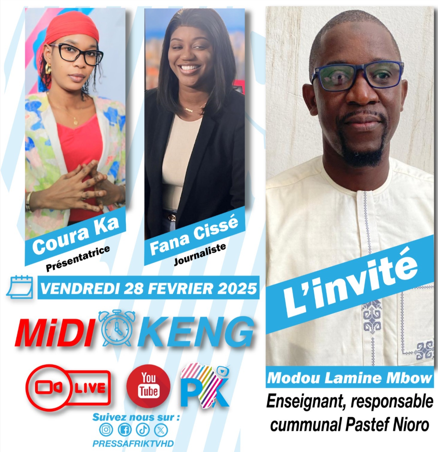 🔴Suivez en Direct le bloc d’informations MidiKeng avec Modou Lamine ...